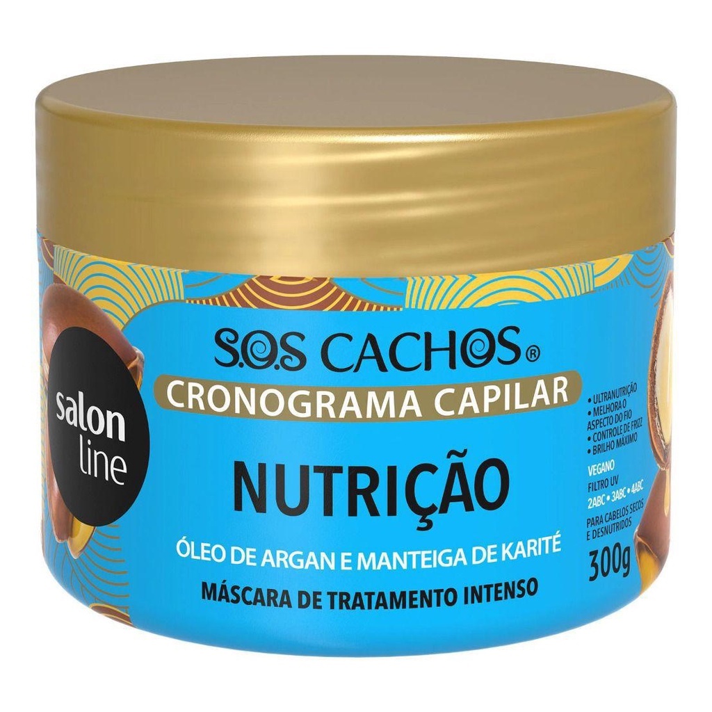 Máscara de Nutrição Cronograma Capilar SOS Cachos Salon Line 300g ...