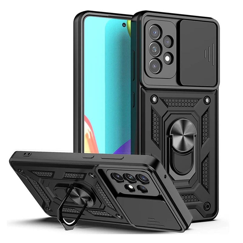 Capa Anti-Impacto Silicone Com Suporte De Anel Para Samsung Galaxy A72/A52/A52S/A32/4G/5G/A02S ...