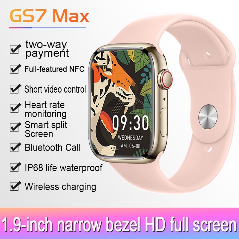 2022 Nova GS7 mini 1.77 Polegada 41MM Série Smartwatch Relógio Inteligente 7 Multifuncional NFC ...
