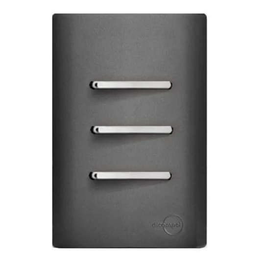 3 Interruptores simples Preto Grafite Luxo Dicompel Novara lindo | Shopee Brasil