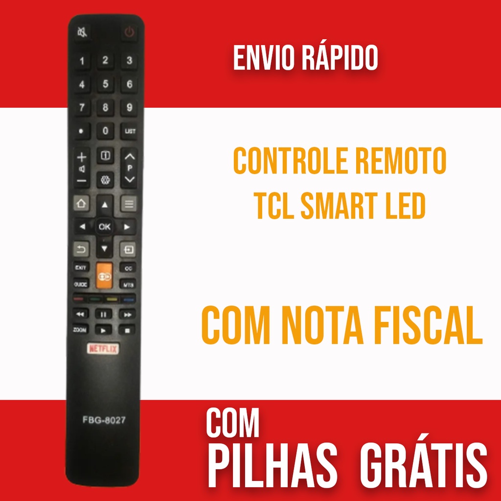 Controle Remoto SMART TV TCL 4K Pronta entrega | Shopee Brasil