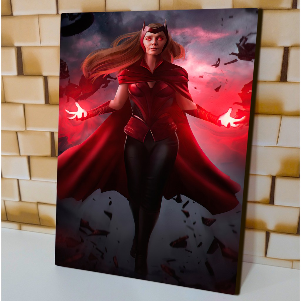 Quadro Decorativo Feiticeira Escarlate Wanda Marvel MDF Grosso ...