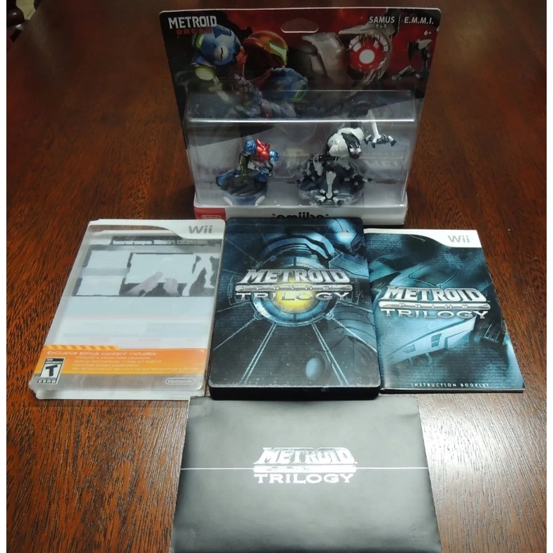 Metroid Prime Trilogy Steelbook Wii + Amiibo Pack Metroid Dread ...