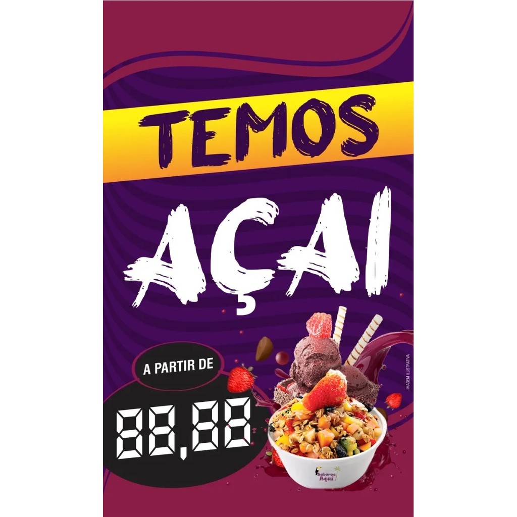 Banner De Açai - ESCOLHA O TAMANHO - Lona | Shopee Brasil