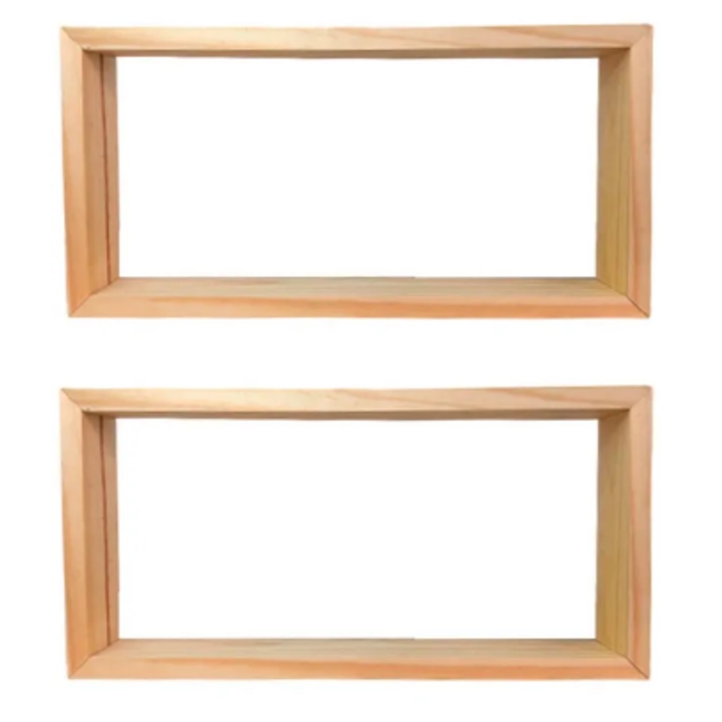 Nichos Retangular De Madeira Rustico Kit 2 Un. | Shopee Brasil