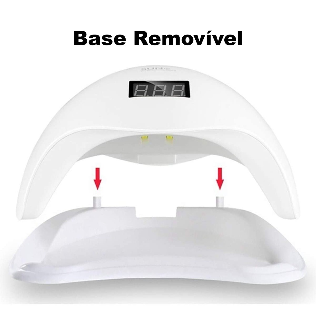 Cabine Sun 5 Led Uv De Unhas Digital 48w Bivolt Estufa De Unha Gel Acrigel Porcela Sun5 24 Leds ...