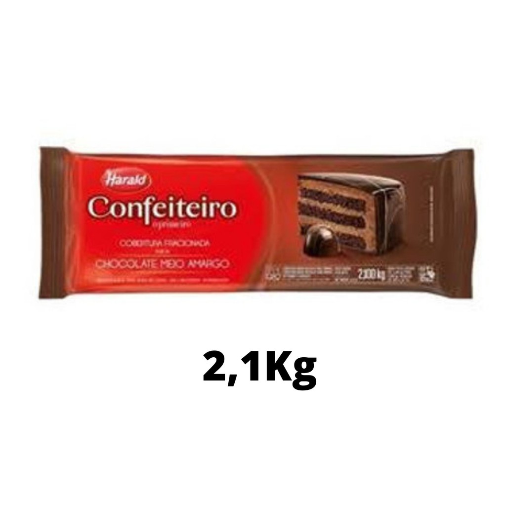 Cobertura Harald Confeiteiro Meio Amargo Barra 2,1 Kg | Shopee Brasil