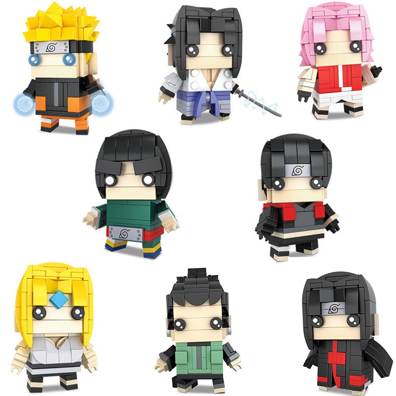 Compatível Com O Lego Naruto Sasuke Minifigure Cabeça Quadrada Doll ...