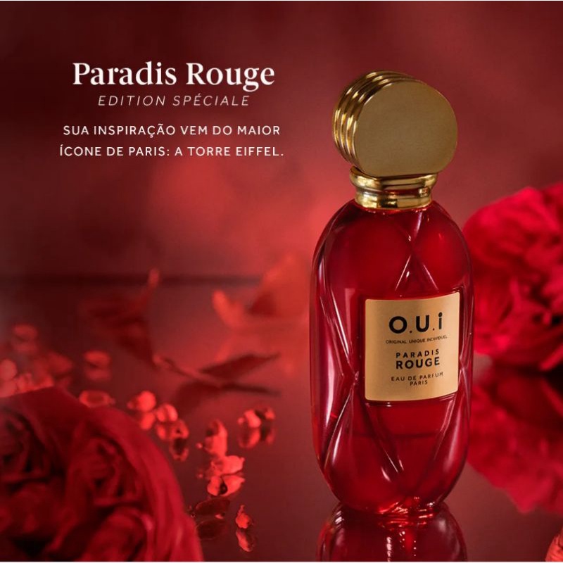 Eau de Parfum Paradis Rouge OUI Paris perfume Francês feminino 30 ml ...