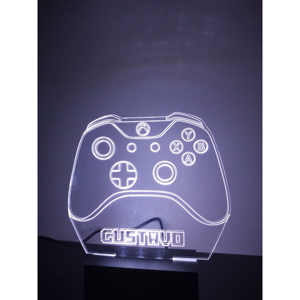 Luminária Abajur Led controle Xbox personalizada 16 cores RGB | Shopee ...