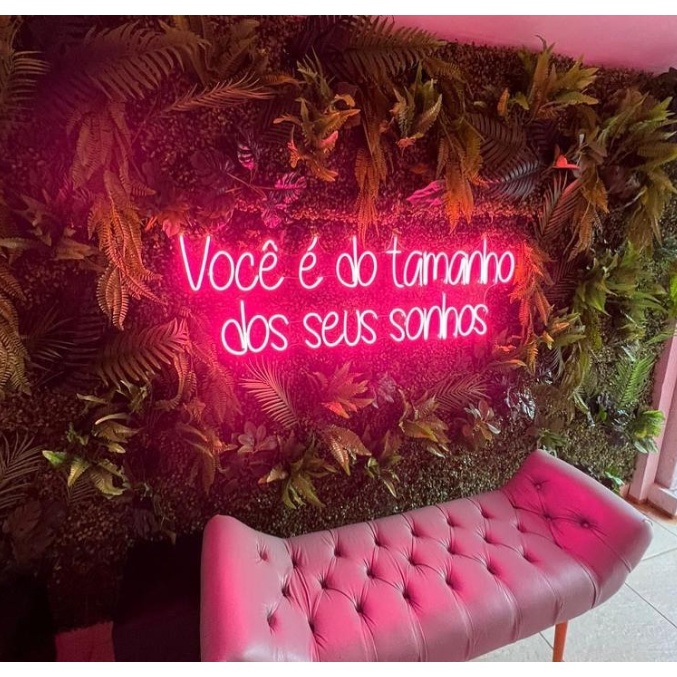 Placa luminosa de NEON de led - VOCÊ É DO TAMANHO... - 80cm x 27cm ...