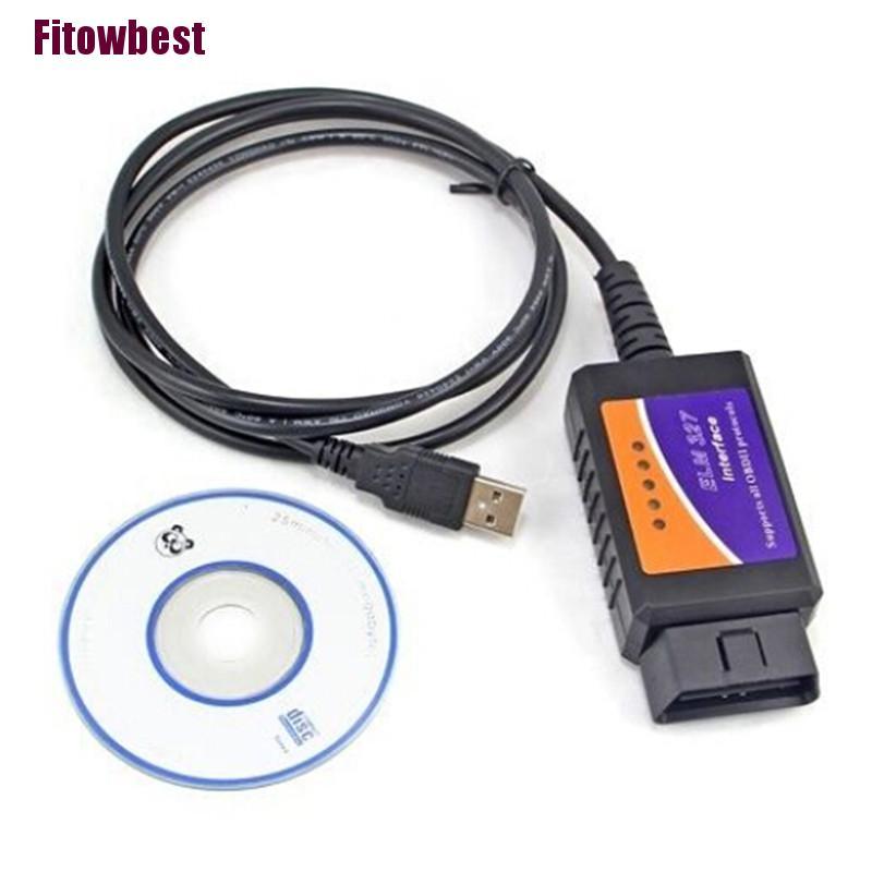 Ftbr Moda Elm327 Obd2 Car Diagnóstico Scanner Usb Cabo Preto Para Pc ...