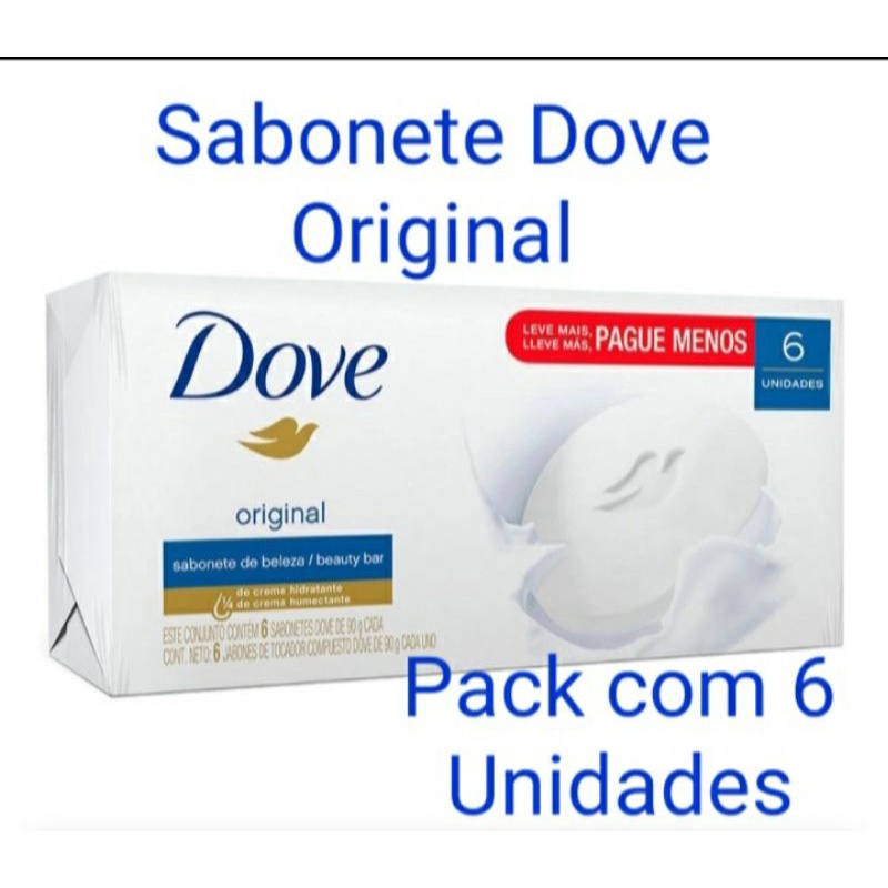 Sabonete Dove Original- Pack com 6 unidades-90gr cada. | Shopee Brasil