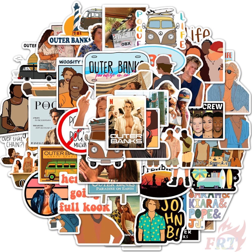 50 Pçs/Set Adesivos Outer Banks Série 02 De Decalques De Doodle À Prova ...