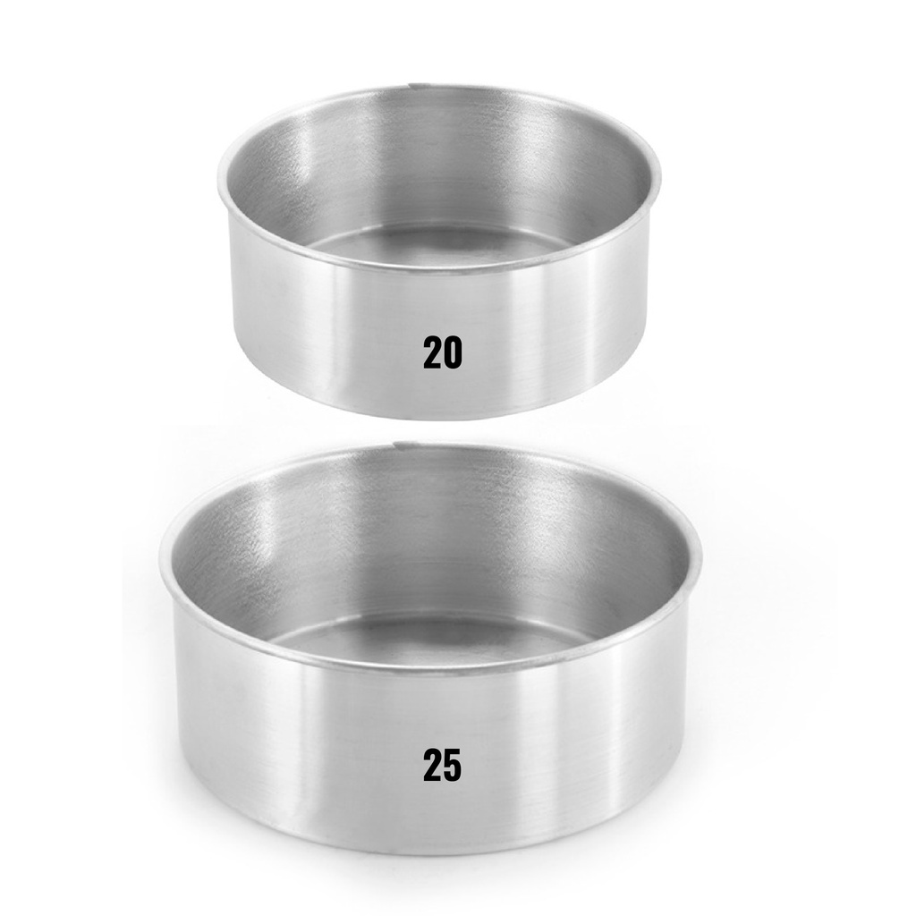 KIT 2 (DUAS) Forma Assadeira Bolo REDONDA ALTA 20 e 25 X 10 cm Aluminio ...