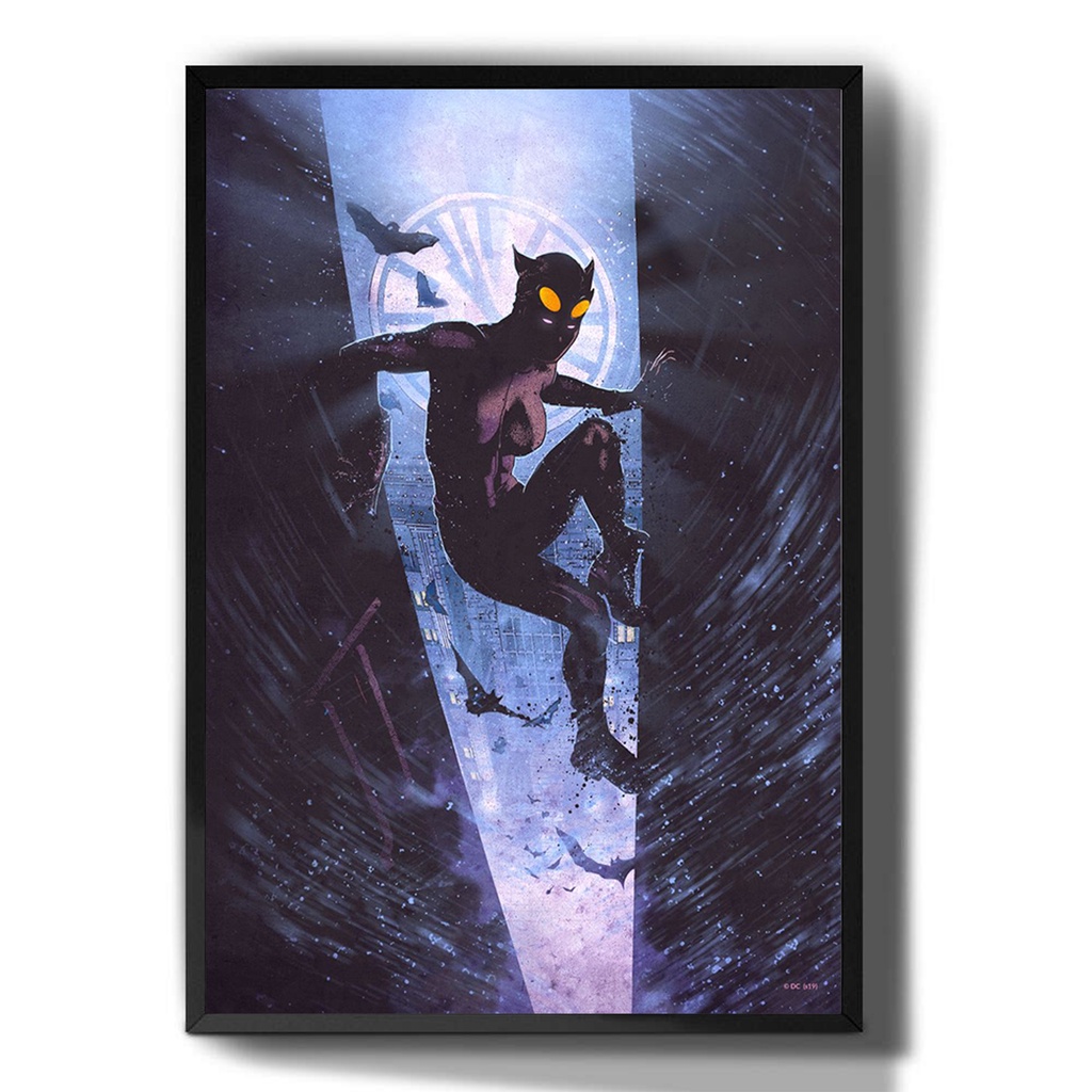 Quadro decorativo Emoldurado Desenho Mulher Gato Dc Universe para sala ...