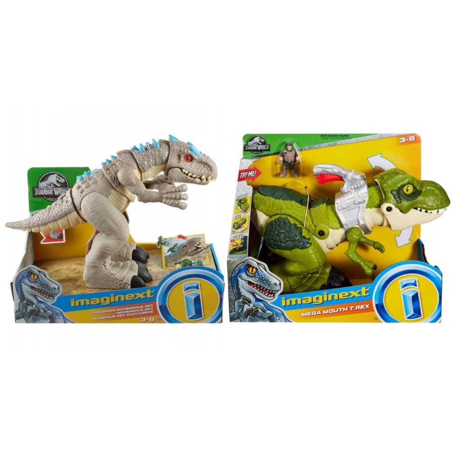 Kit Dinossauro T-Rex Mordida Feroz e Indominus Rex Imaginext | Shopee ...