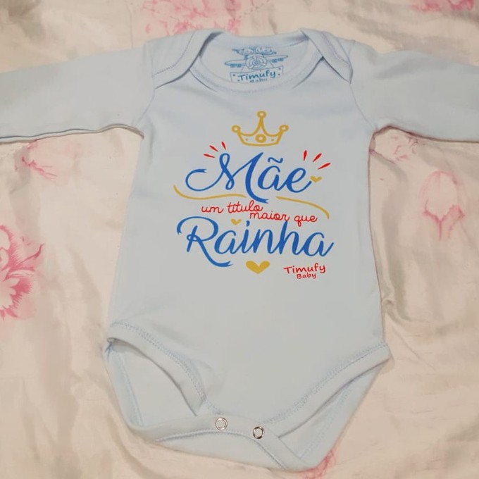 Roupa de bebê Body Azul Claro com Frase (Masculino) | Shopee Brasil