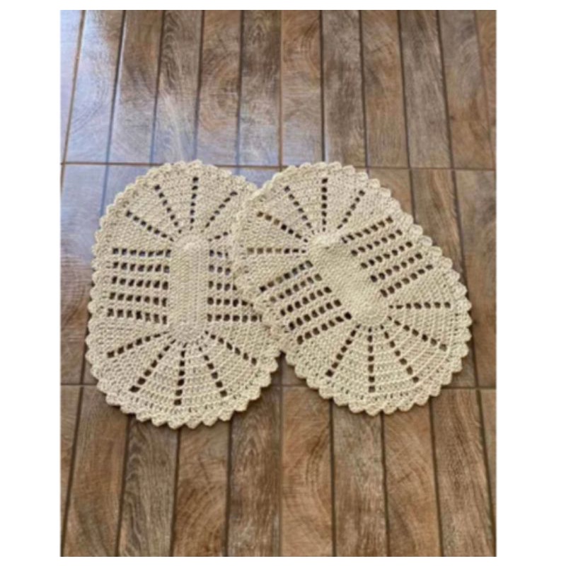 Par de Mini Tapetes oval Crú | Shopee Brasil