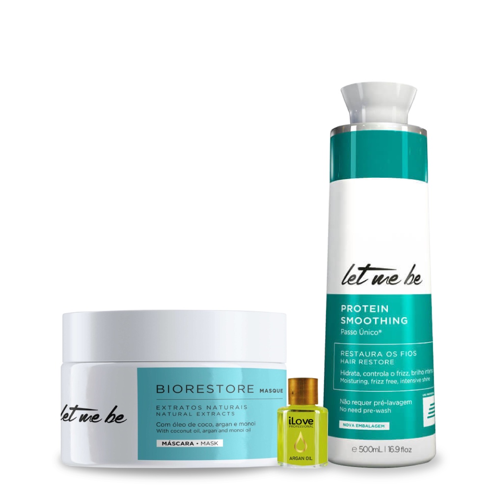 Progressiva Let Me Be Organica Sem Formol 500ml + Biorestore 250g | Shopee Brasil