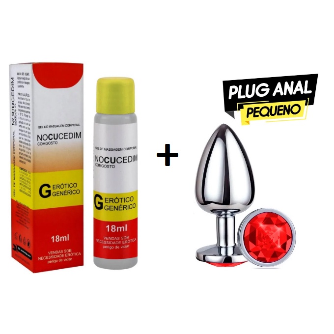 Kit Plug Anal P Com Pedra Cores Variadas Anestésico Anal Nocucedim