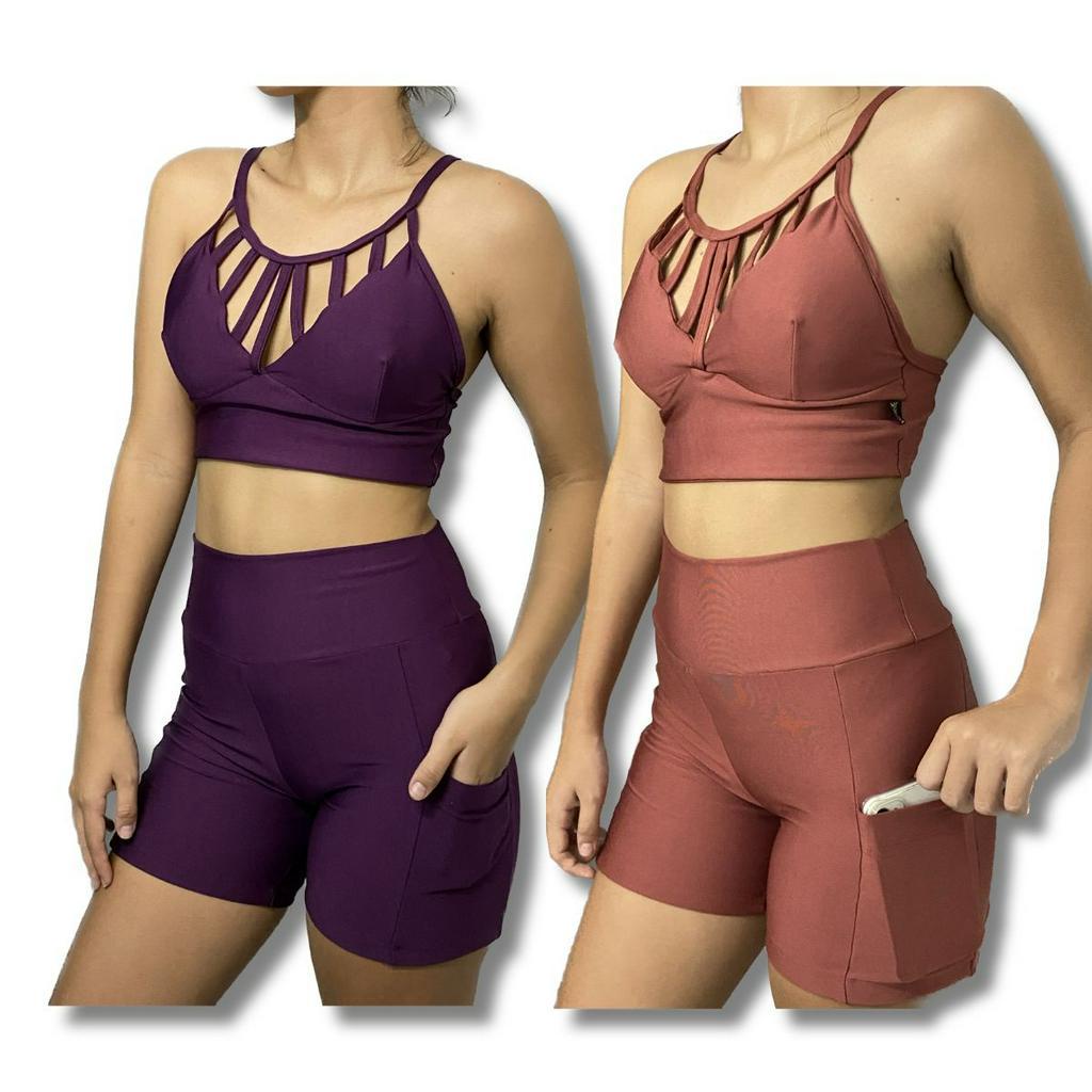 Conjunto Feminino Academia Short com bolso e Top /SEM TRANSPARENCIA ... Conjunto Feminino Academia Short com bolso e Top /SEM TRANSPARENCIA ...