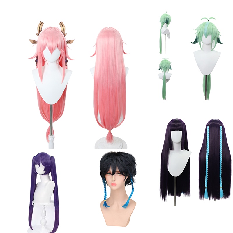 24styles Genshin Impact Venti Keqing Yae Miko Cosplay Perucas ...