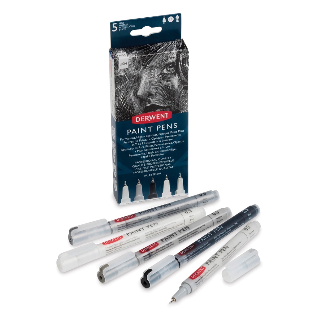 Kit Caneta Marcador Permanente Derwent Paint Pens - 5 Cores Em Tons de ...