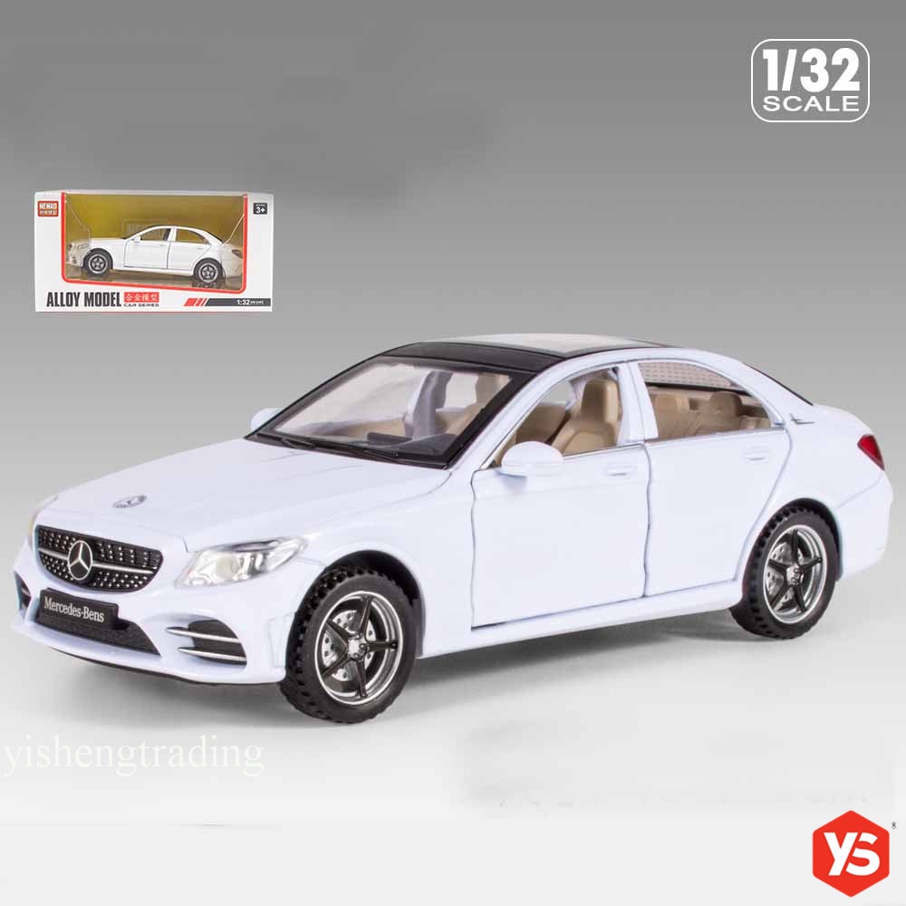 1:32 Escale Mercedez Benz C260L Miniatura Carrinho de colecao ferro Diecast Som do Motor, Acende ...