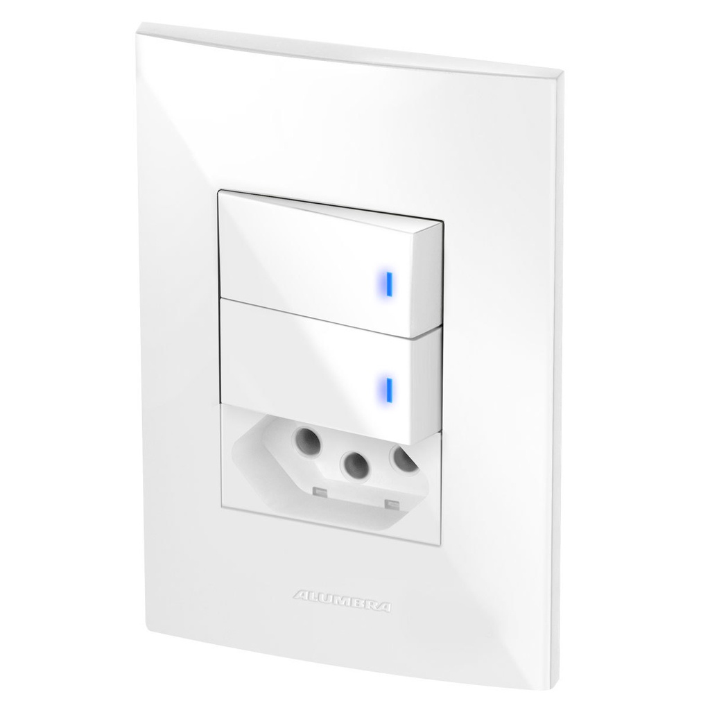 Conjunto 2 Interruptores LED + 1 Tomada 20A - Alumbra Inova Pro - ABB31 ... Conjunto 2 Interruptores LED + 1 Tomada 20A - Alumbra Inova Pro - ABB31 ...