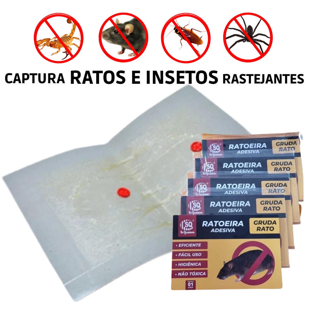 Kit 2 Adesivos Armadilha Para Ratos Cola Rato Nao Toxica | Shopee Brasil