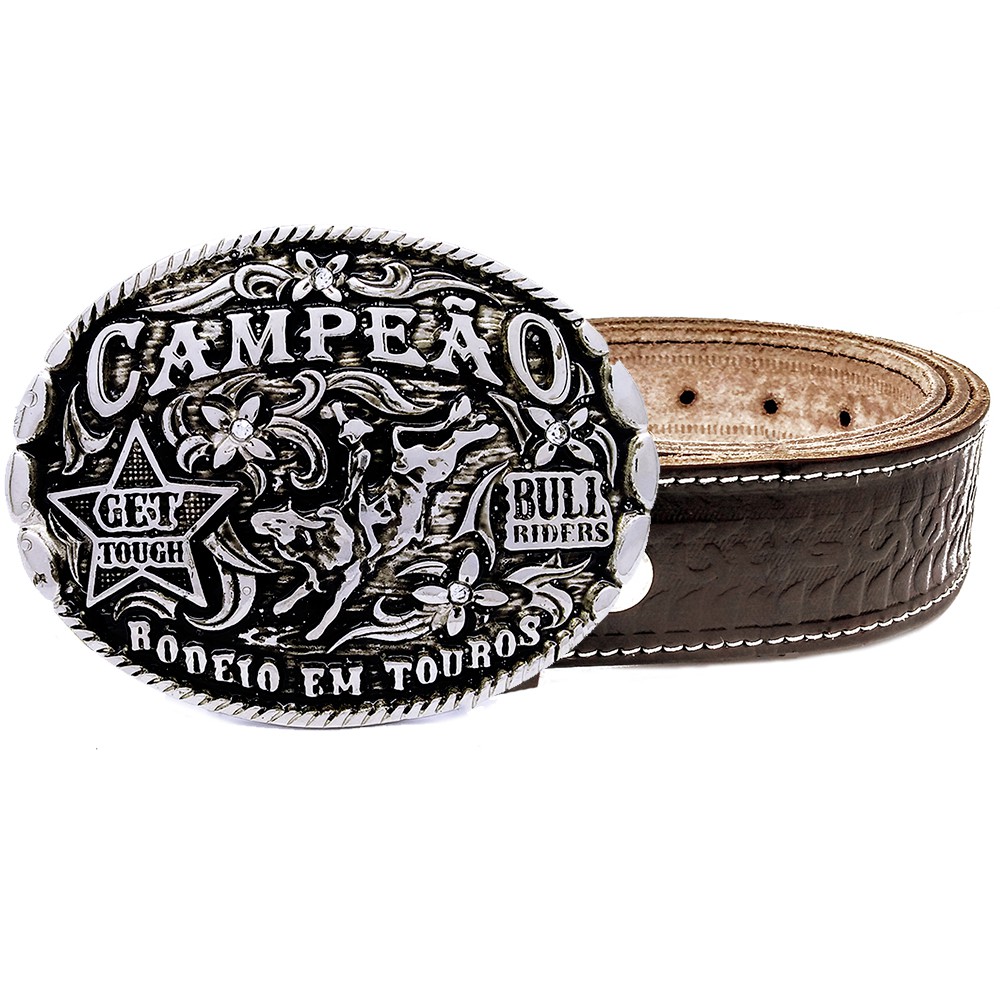 Cinto Cowboy Couro Original com Fivela Country Grande Campeao de Rodeio ...