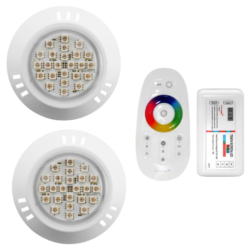 Kit 2 Power Led 5w RGB Rosca 24 leds + Comando Touch + Fonte | Shopee Brasil