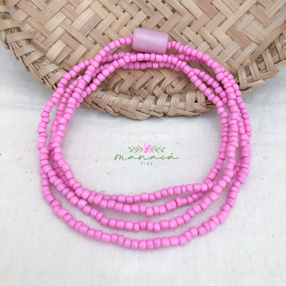 Guia Colar Fio de Contas de Erê Ibeji Erês Rosa Proteção Umbanda ...