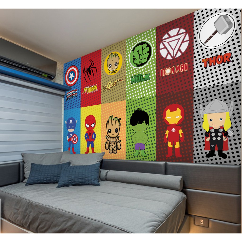 Papel de Parede Super Heróis Baby Decoração de Quarto Infantil de ...