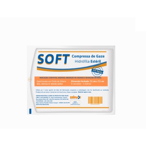 Compressa de gaze 7,5X7,5 esteril 13Fios- Soft C/10Unidades | Shopee Brasil