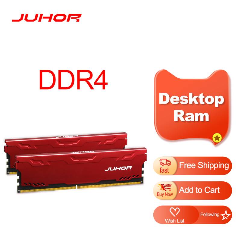 Juhor Memoria Ram ddr4 16GB Gb 8 4GB Gb Memória Desktop Dimm 32 2133MHz ...