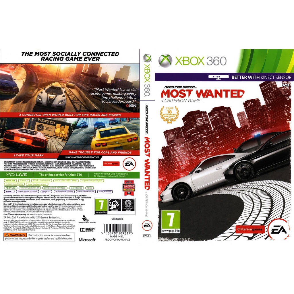 Need for speed most wanted (2012) P/ XBOX360 (LTU/LT/JTAG/RGH) | Shopee ...