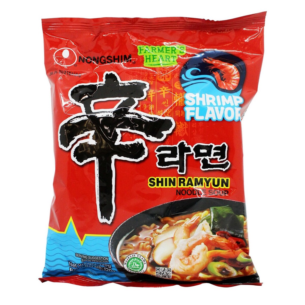 Lamen Coreano Macarrão Shin Ramyun Shrimp Flavor Picante 120g Importado ...