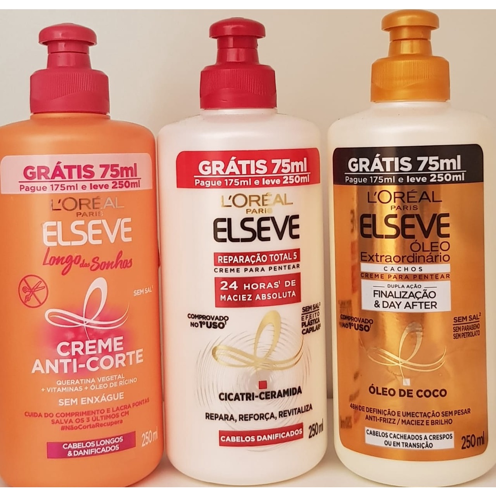 Creme para Pentear Elseve 250ml | Shopee Brasil