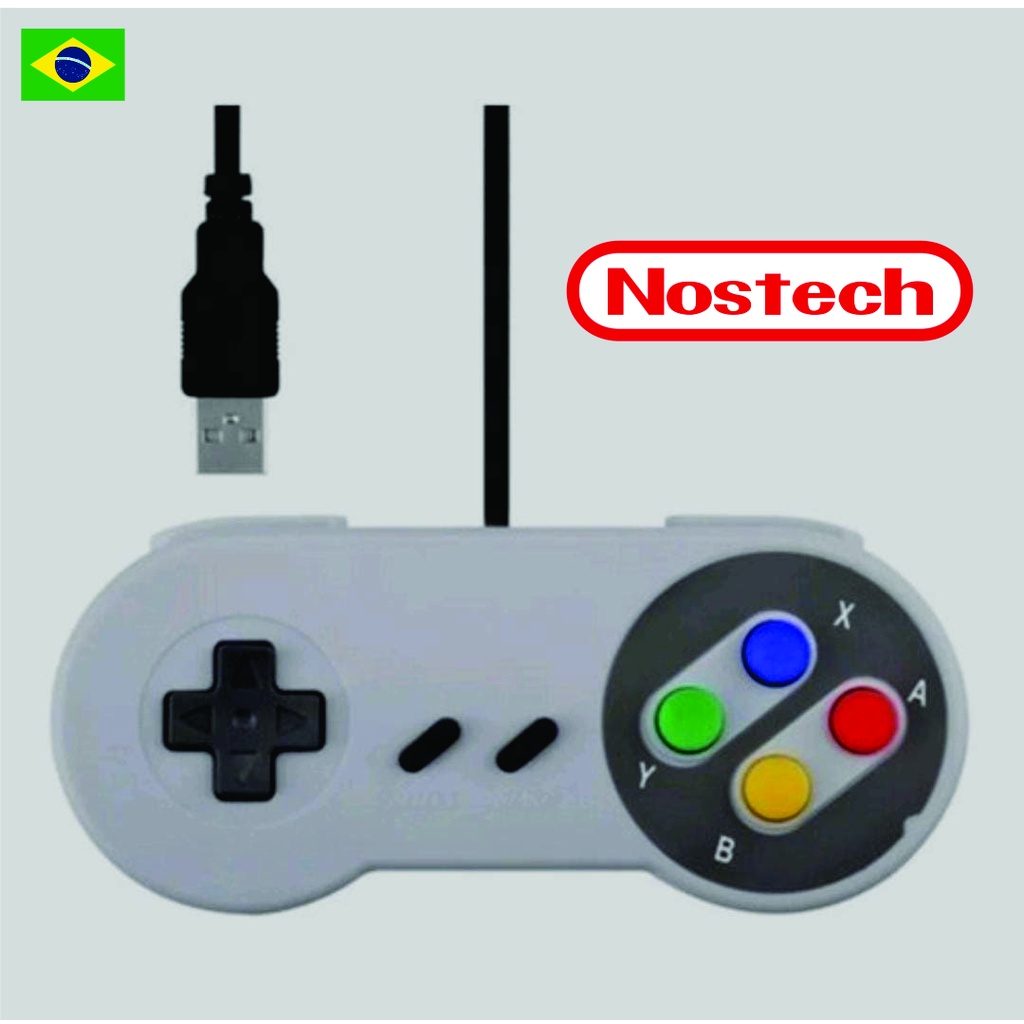 Controle Usb Super Nintendo Joystick Snes VideoGame TvBox Pc | Shopee ...
