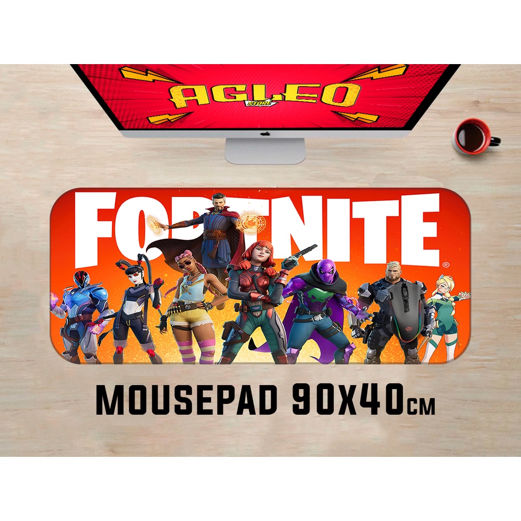 Mouse Pad Gamer Fortnite Extra Grande 90x40cm 60x40 70x30 Borda ...