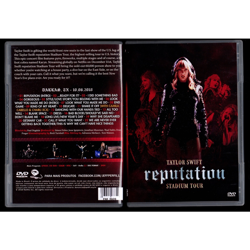DVD TAYLOR SWIFT - REPUTATION STADIUM TOUR | Shopee Brasil