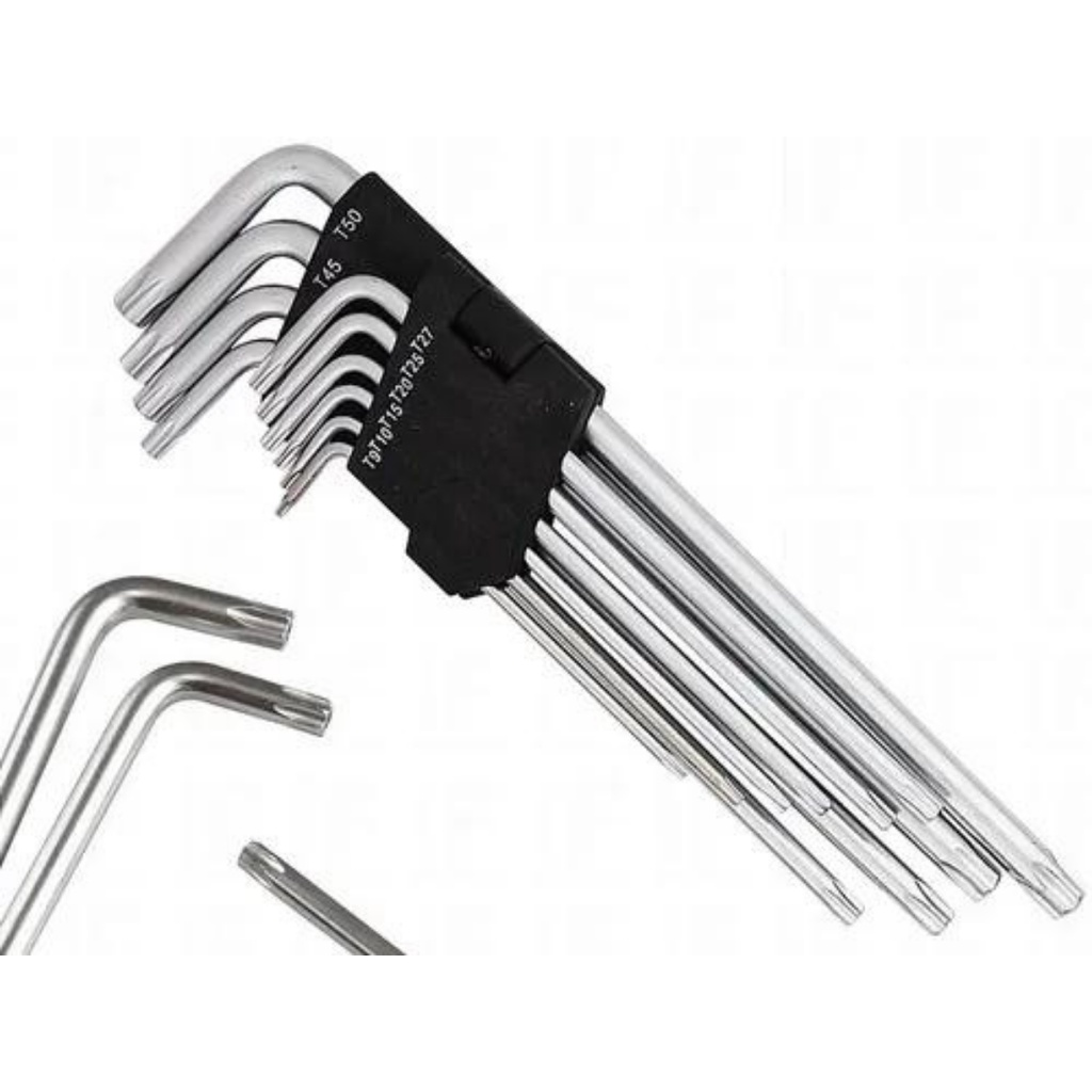 Jogo Chave Torx Tipo L Torque Tork Kit com 9 Peças Extra Longa T10 A ...