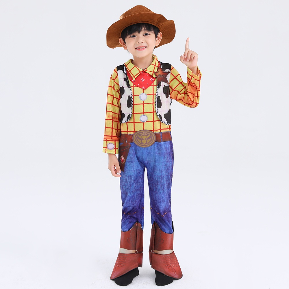 Meninos Deluxe Fantasia Toy Story Infantil Cowboy Xerife Woody Desenho Animado Filme Personagem ...