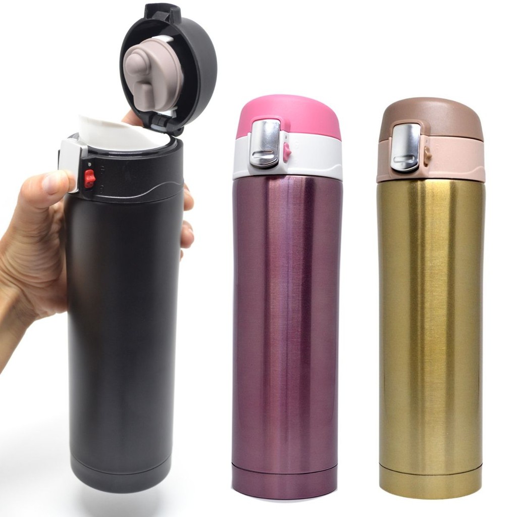 Garrafa Termica Inox com Tampa Automatica e Trava Conserva por 12h 500ml | Shopee Brasil