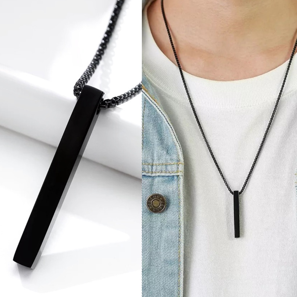 Colar Preto masculino aço Inox legítimo Original/ Corrente Preta ...