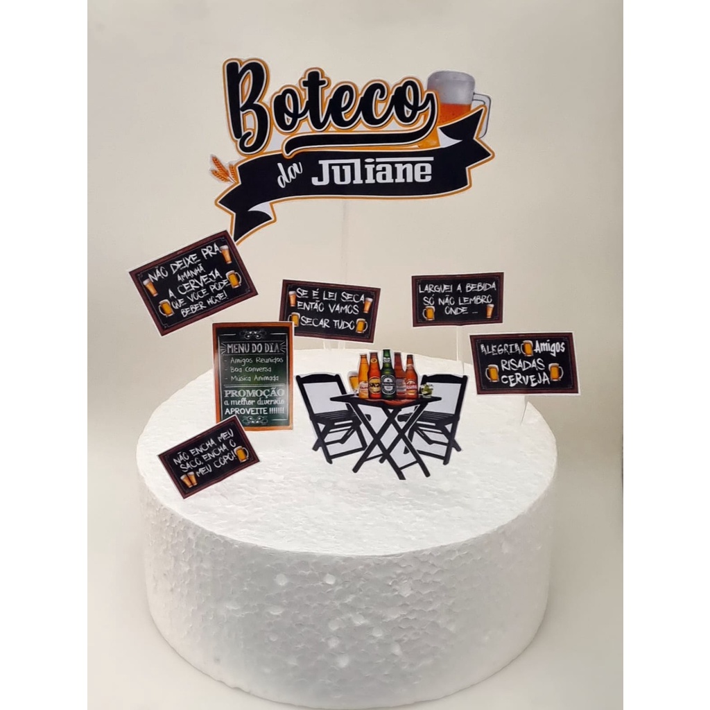 Topo de Bolo Tema : Boteco | Shopee Brasil