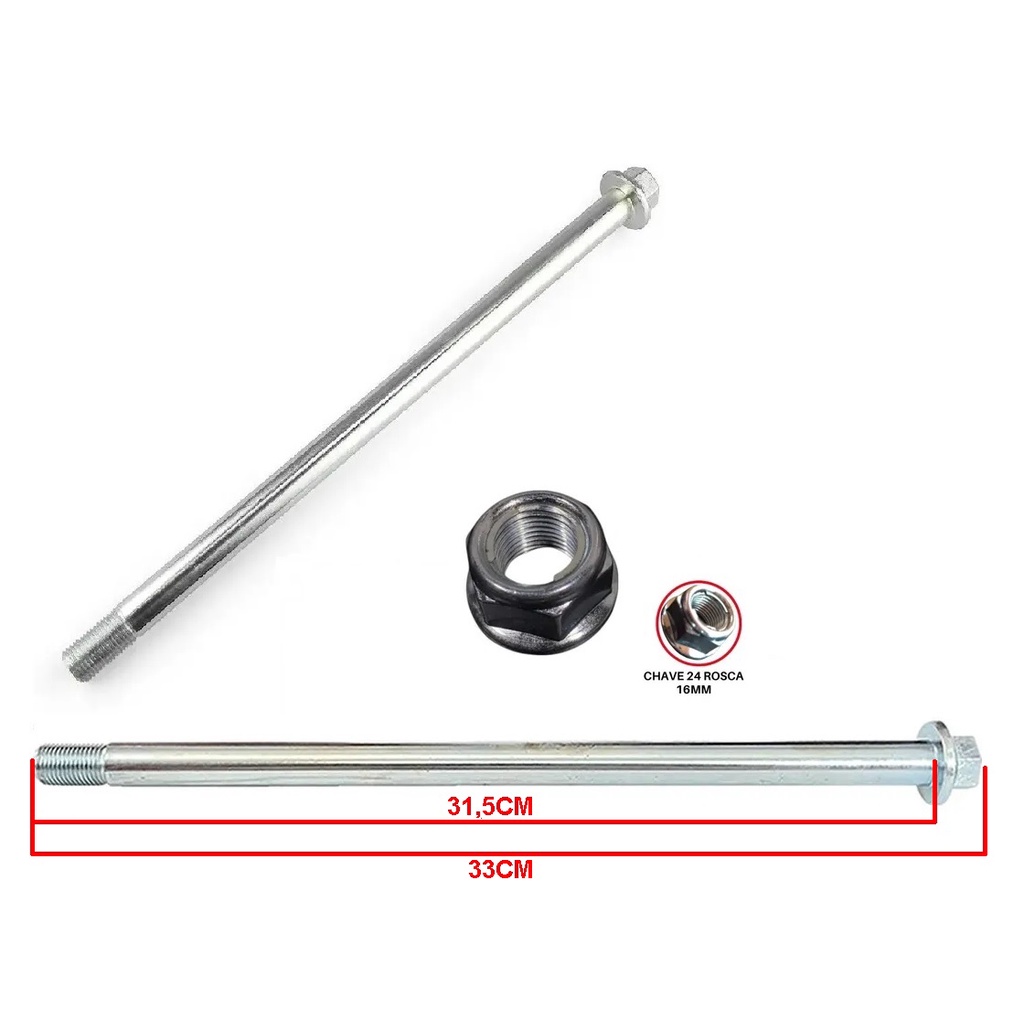 Eixo da Roda Traseira CB 300 / CBX 250 Twister / XR 250 Tornado / XRE 300 - COM PORCA ...