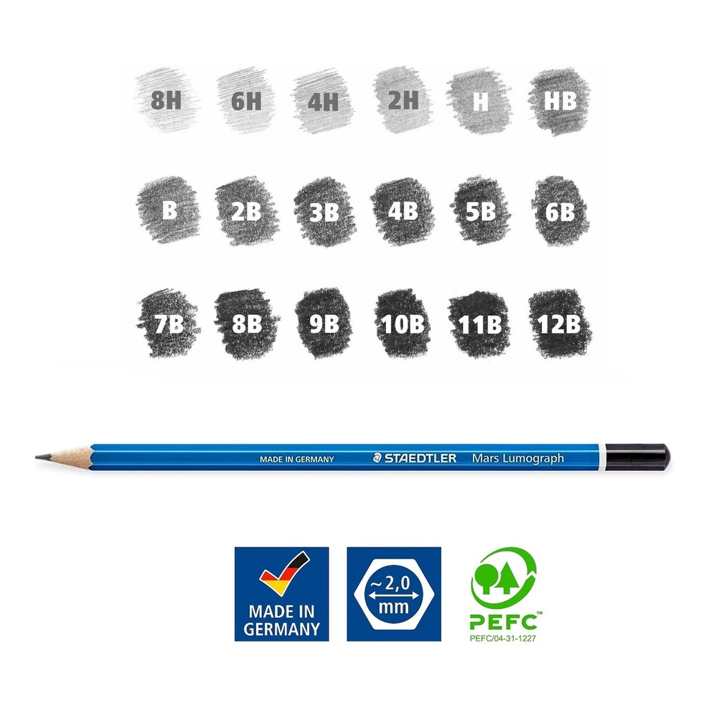 LAPIS GRADUADO STAEDTLER LUMOGRAPH 6H | Shopee Brasil
